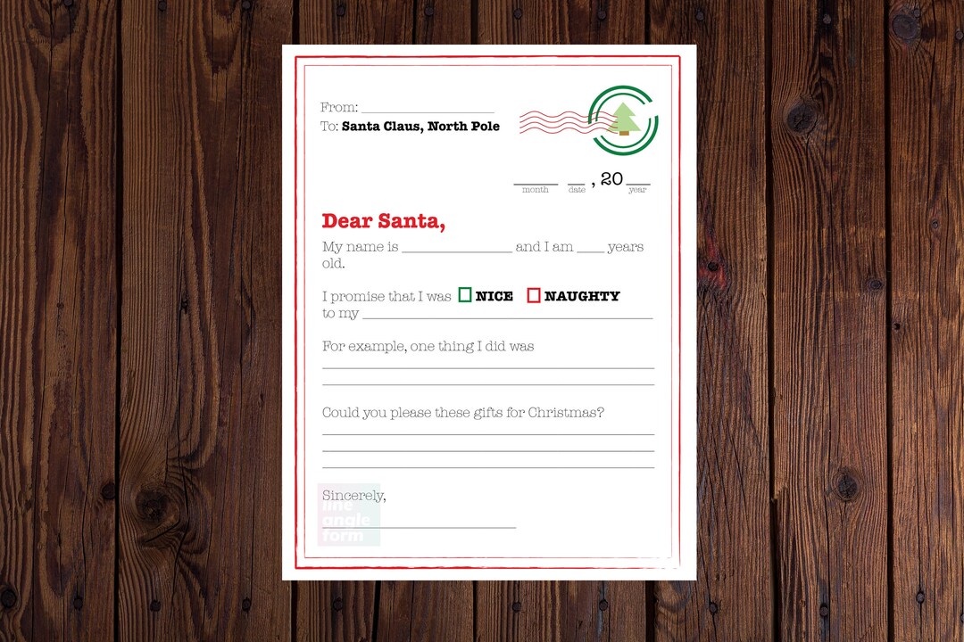 Carta imprimible digital a Santa para niños / Actividad y - Etsy México