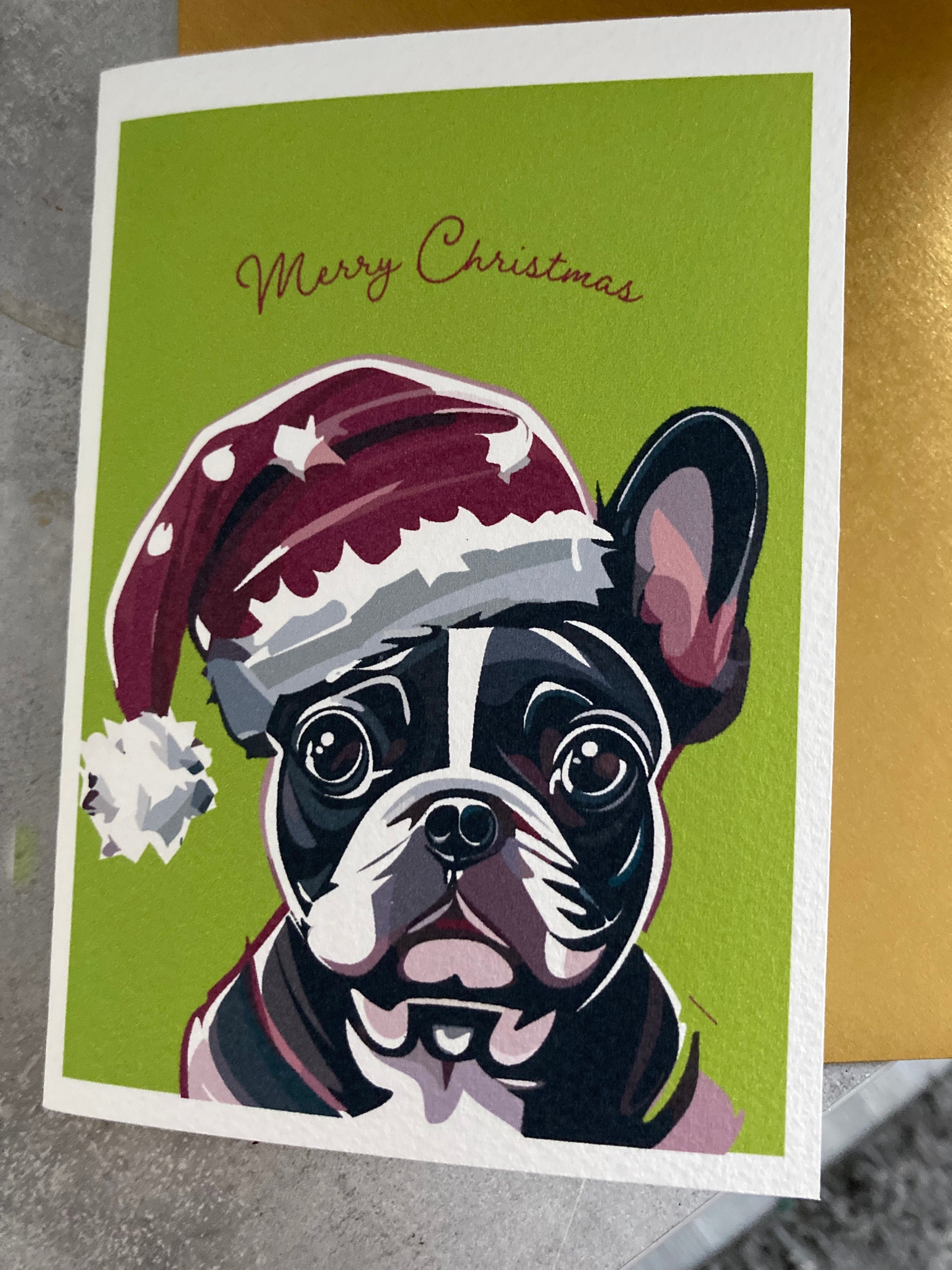 Luxury Handmade Luxury French Bulldog Christmas Greeting Card. Perfect ...