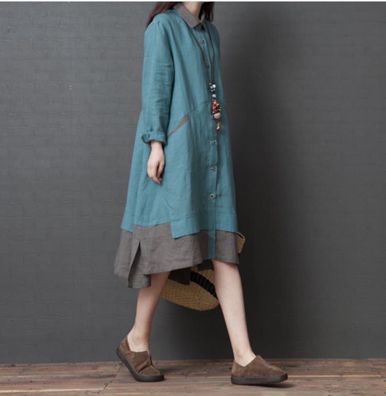 Womens Cotton/linen Soft Clothing Long Sleeve Button Down - Etsy