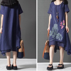 Hand Made Womens Soft Cotton Linen Clothing Floral Irregular - Etsy