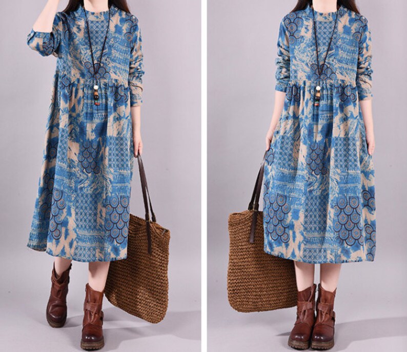 Hand Made Womens Soft Cotton Linen Clothing Floral Maxi Thin - Etsy