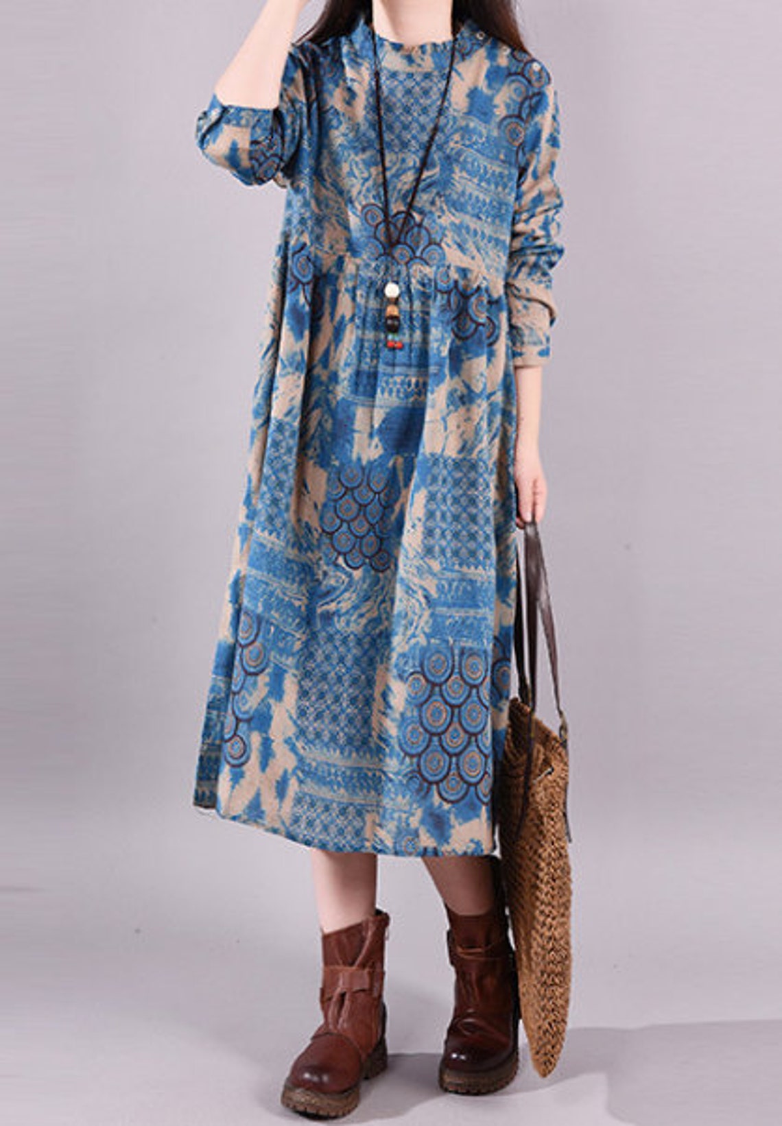 Hand Made Womens Soft Cotton Linen Clothing Floral Maxi Thin - Etsy