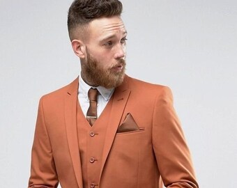 Rust Wedding Suit - Etsy