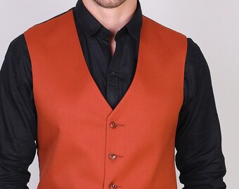 Men Rust Orange Suit Rustic Beach Wedding Suitrustic - Etsy