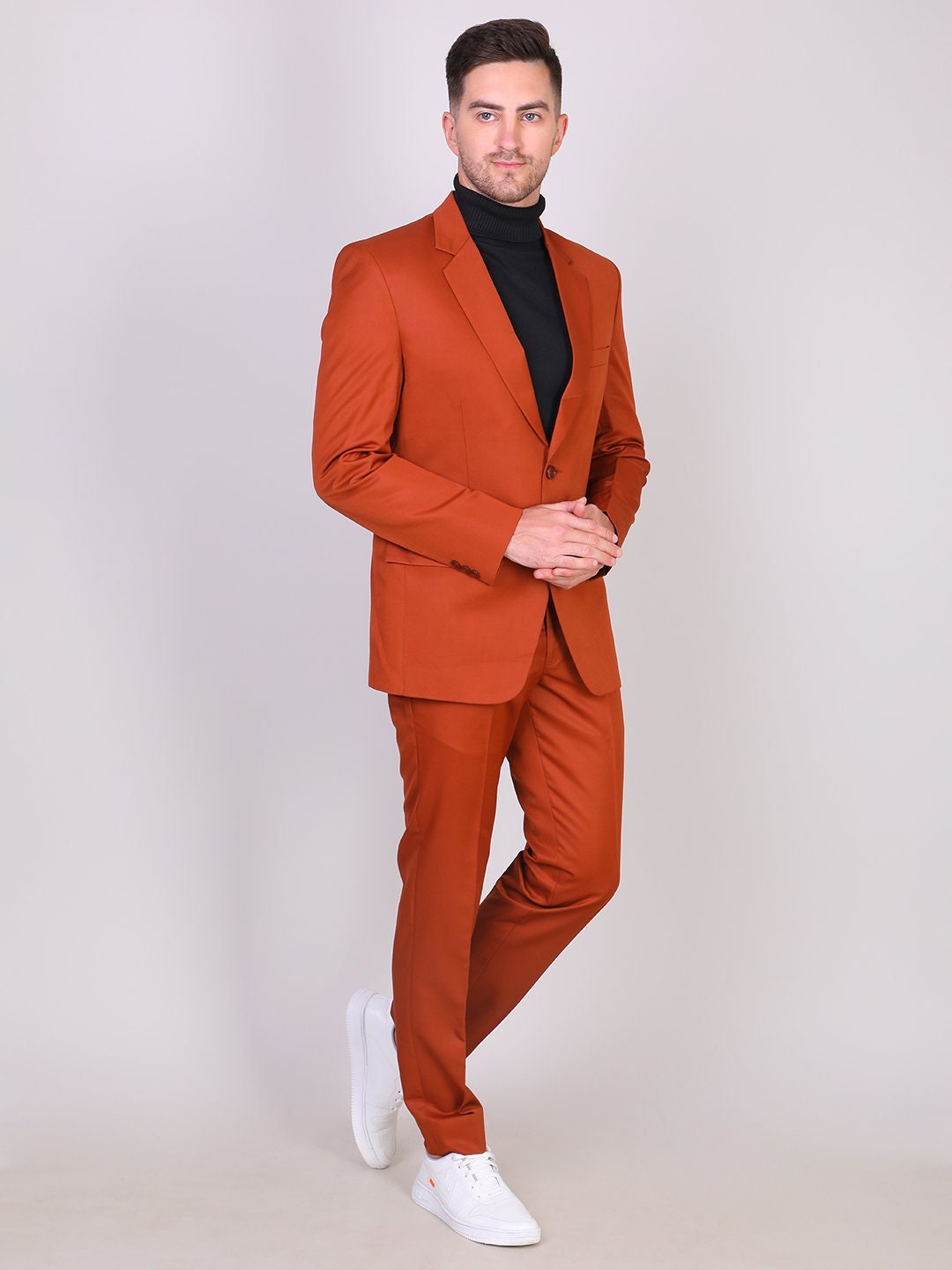 Bespoke Suit-men Rust Orange 2 Piece Suit for Wedding-grooms & - Etsy