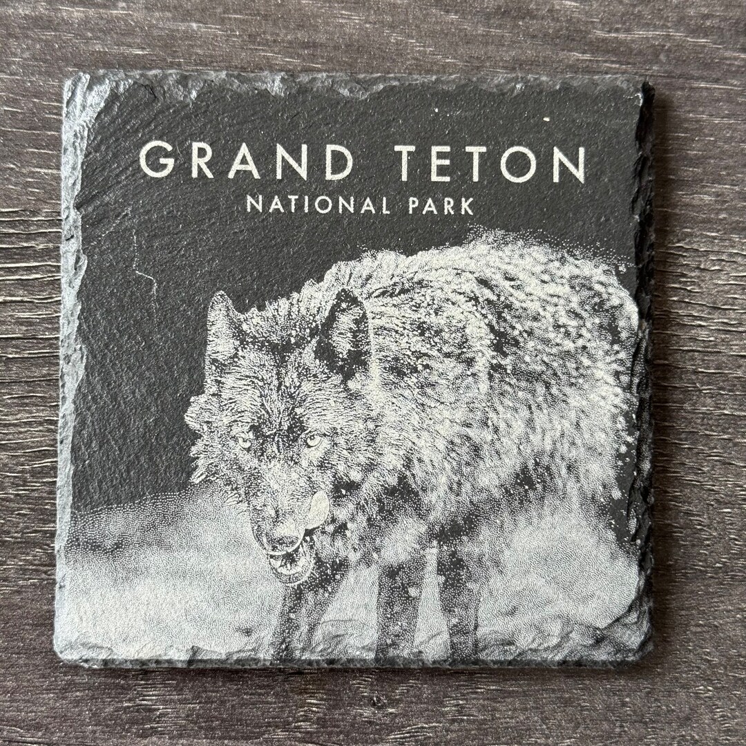 Wildlife Coasters - Black Wolf From the Wapiti Pack - Etsy