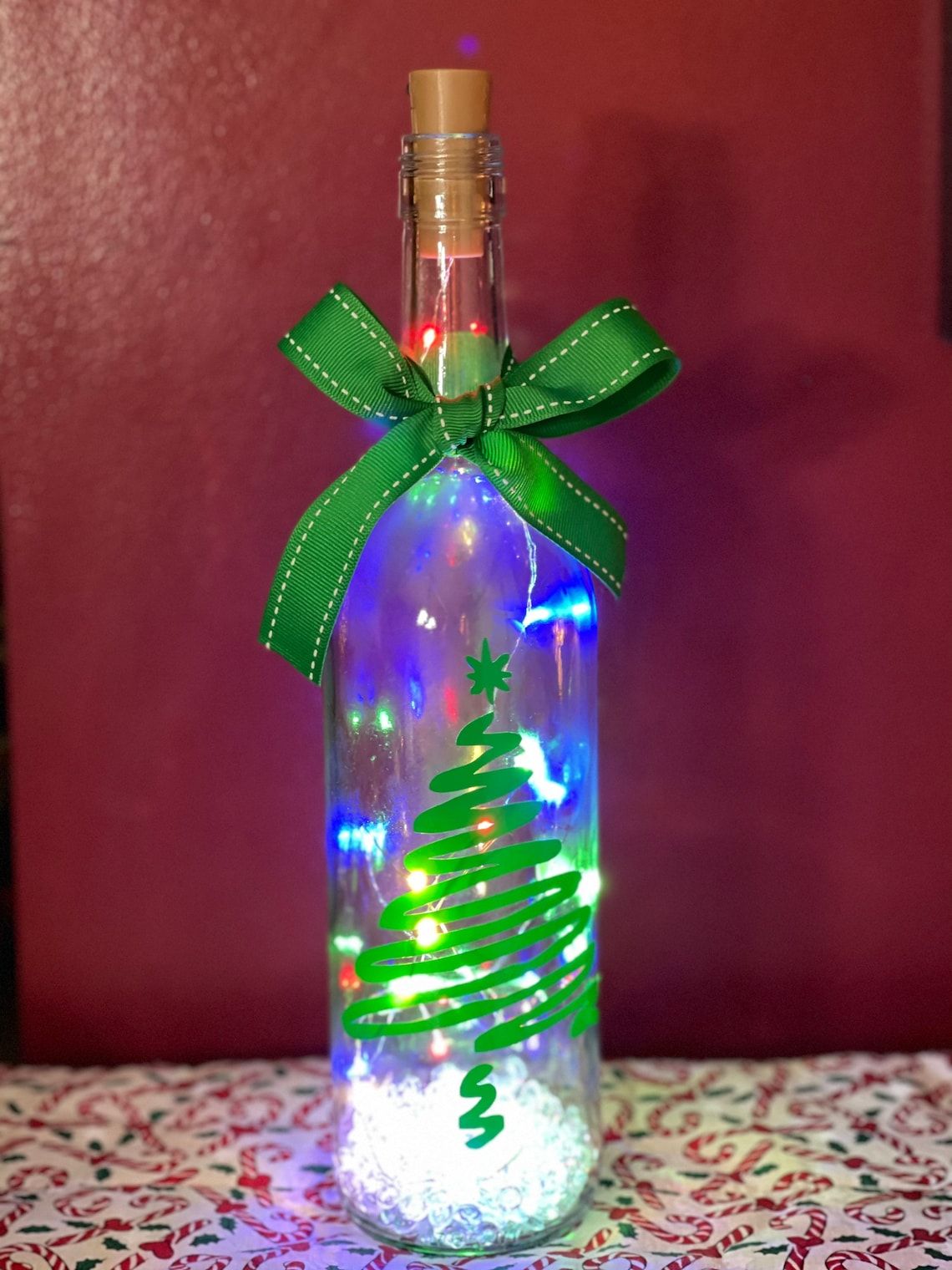 Lighted wine bottles/ wine bottles/ lighted home decor/ | Etsy