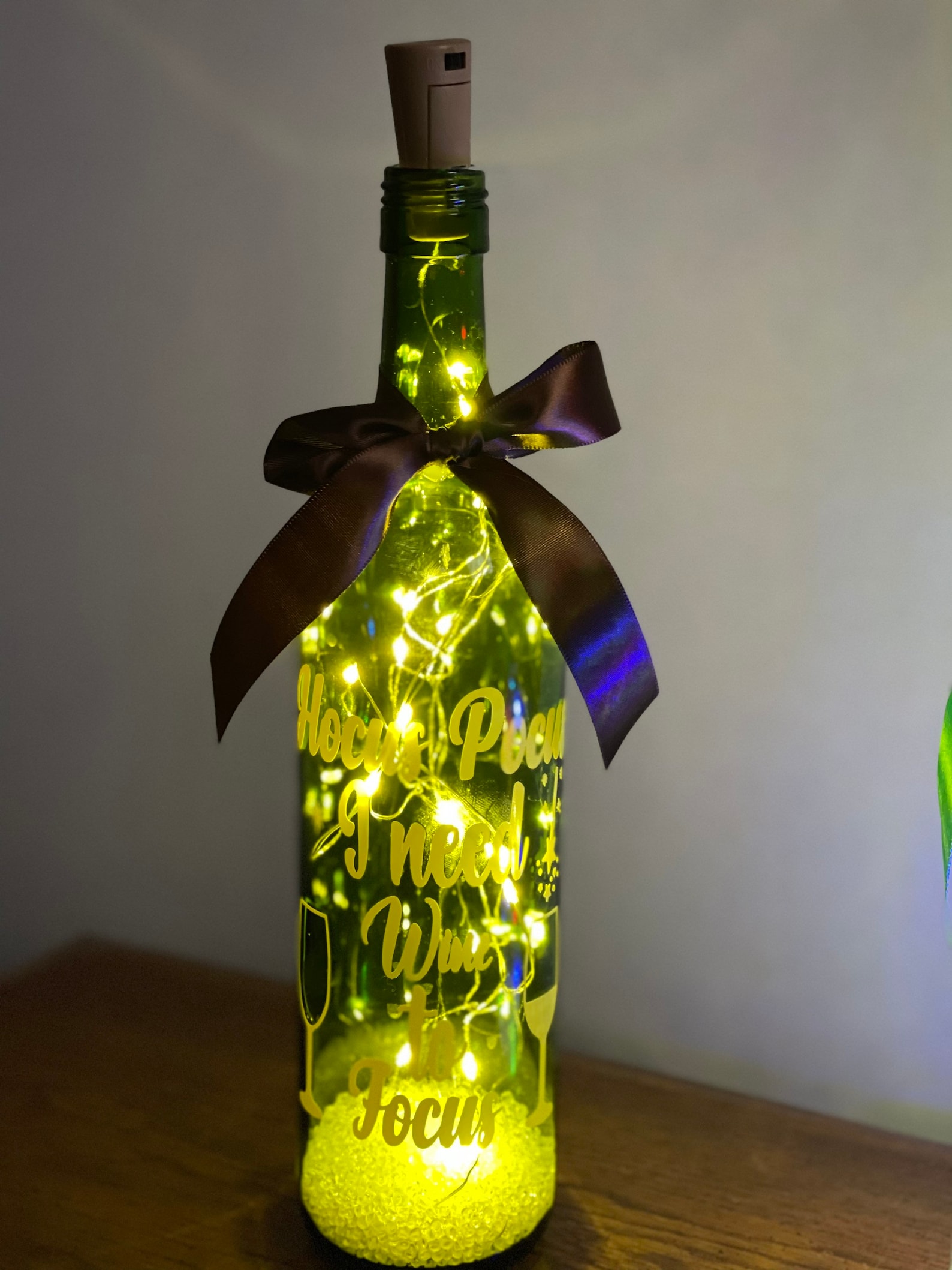 Lighted Wine Bottles/ Wine Bottles/ Lighted Home Decor/ Personalized ...