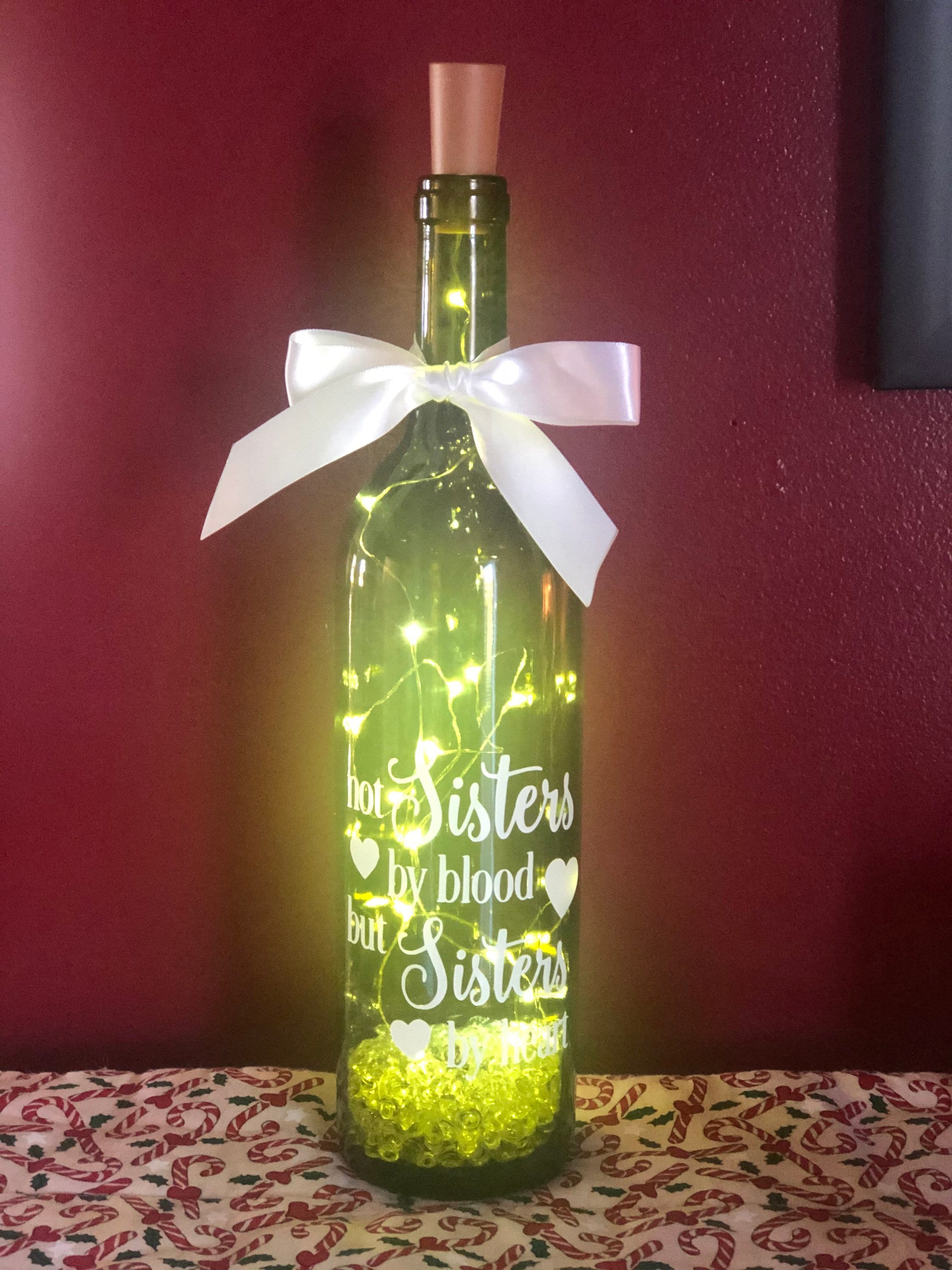 Lighted Wine Bottles/ Wine Bottles/ Lighted Home Decor/ Personalized ...