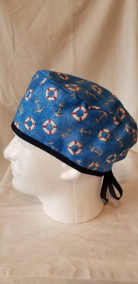 Reversible Anchor and Life Rings Scrub Cap / Bikers Cap / - Etsy