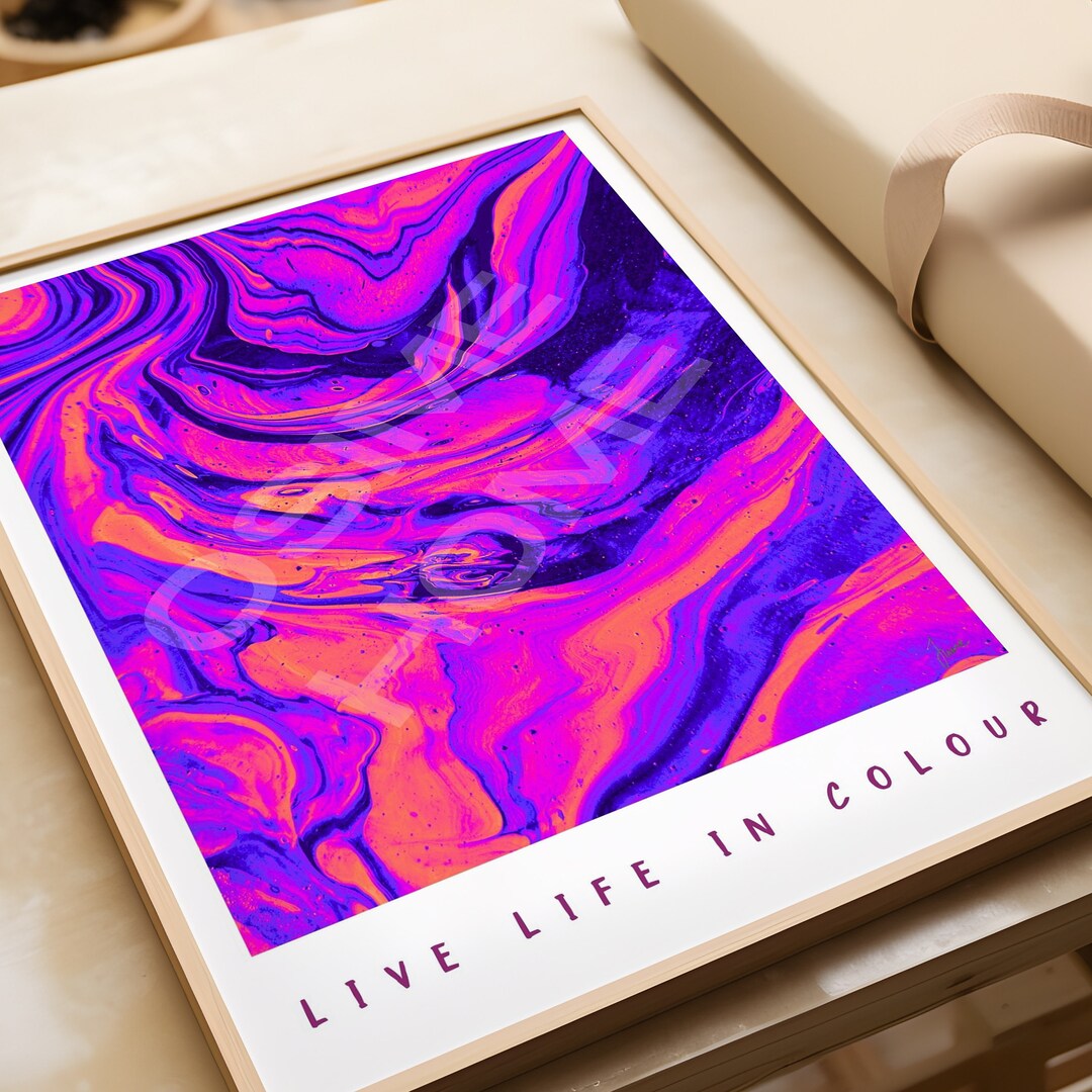 Pour More Colour, Vibrant Abstract Home Decor Art Print - Illustrated ...