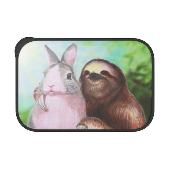 Sloth With Rabbit Cute Animals Bento Box Lunch Food Container | Etsy