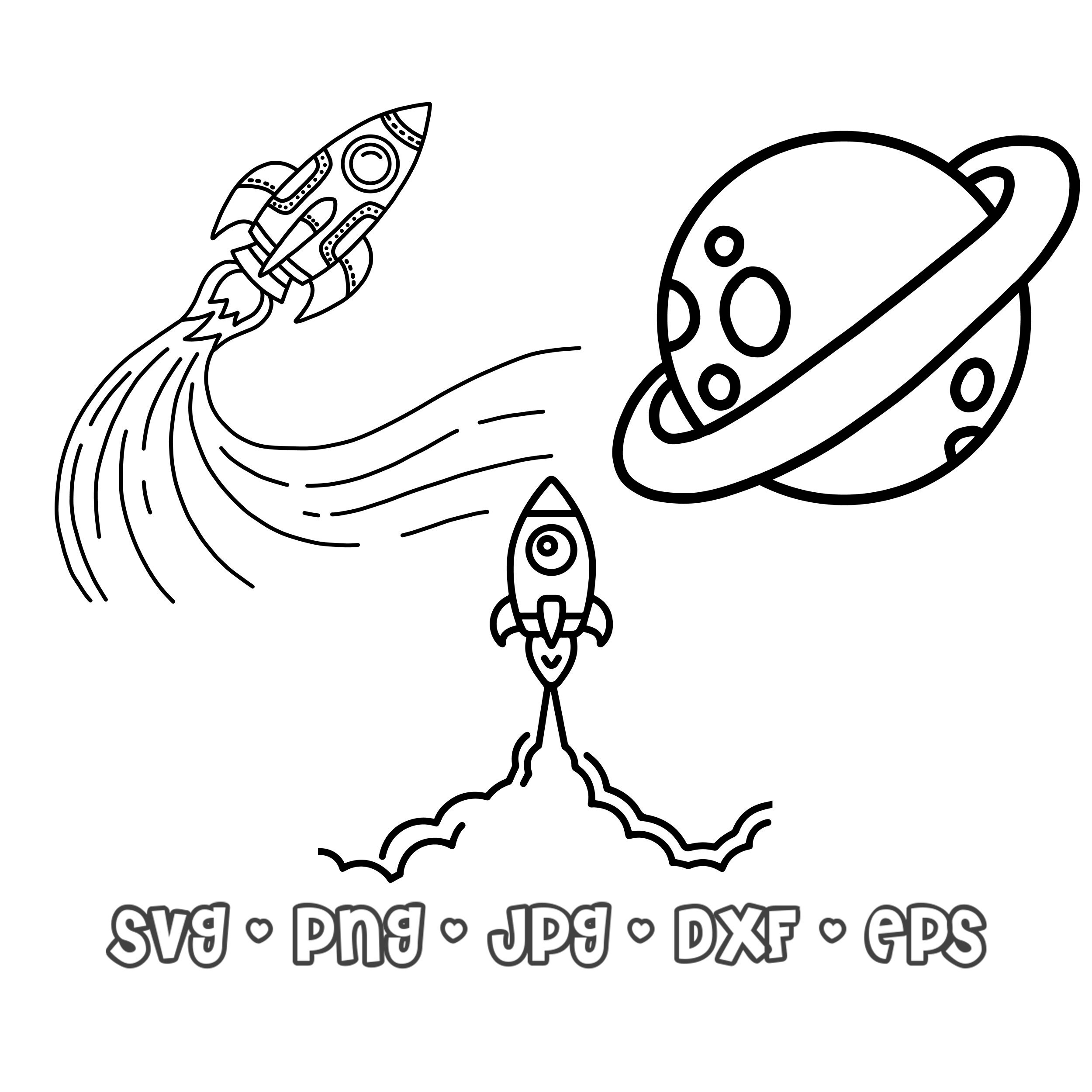 Cartoon Rocket Ship Blast Off