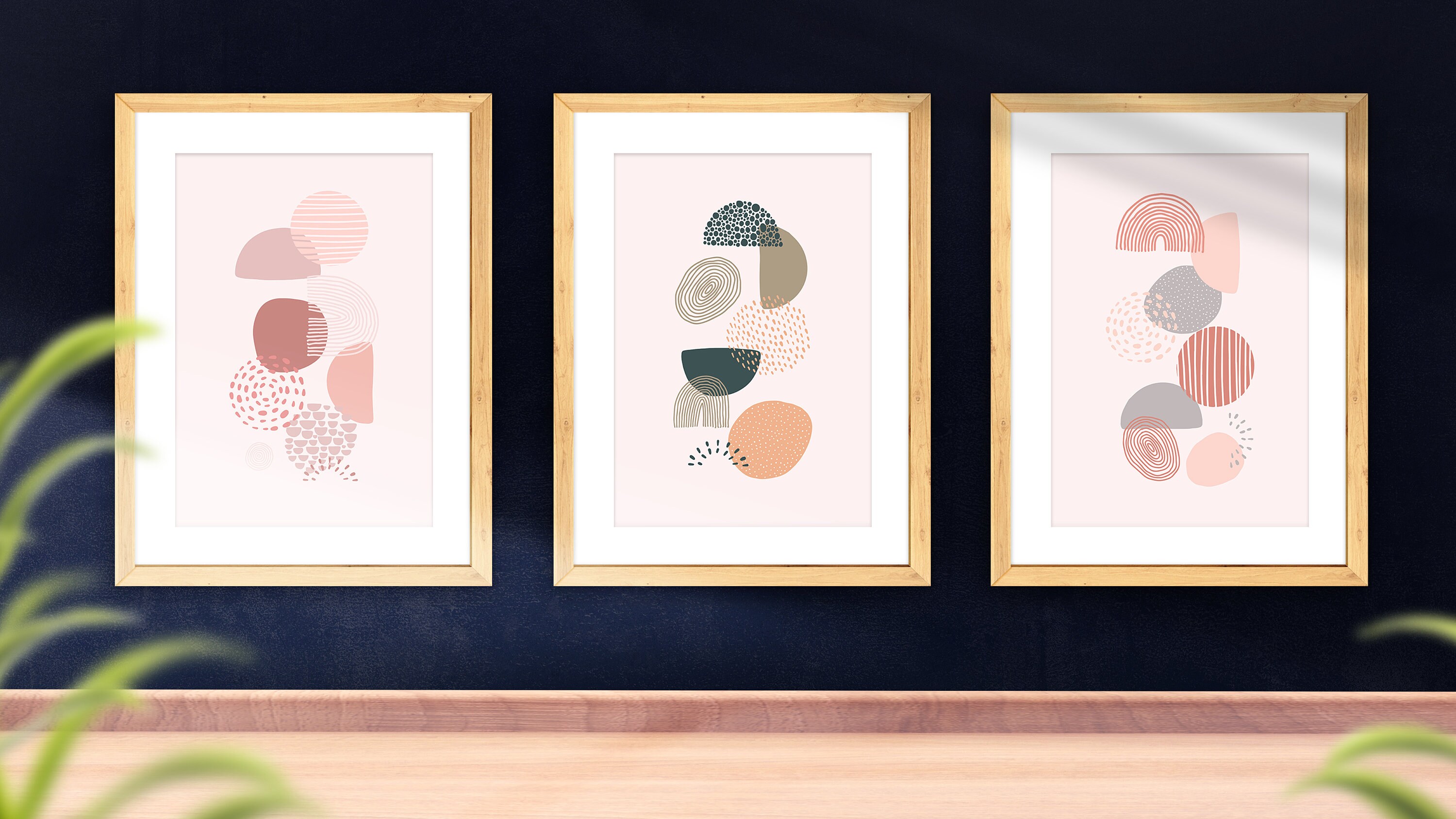 Abstract Shapes Art Set of 3 Abstract Prints Abstract | Etsy