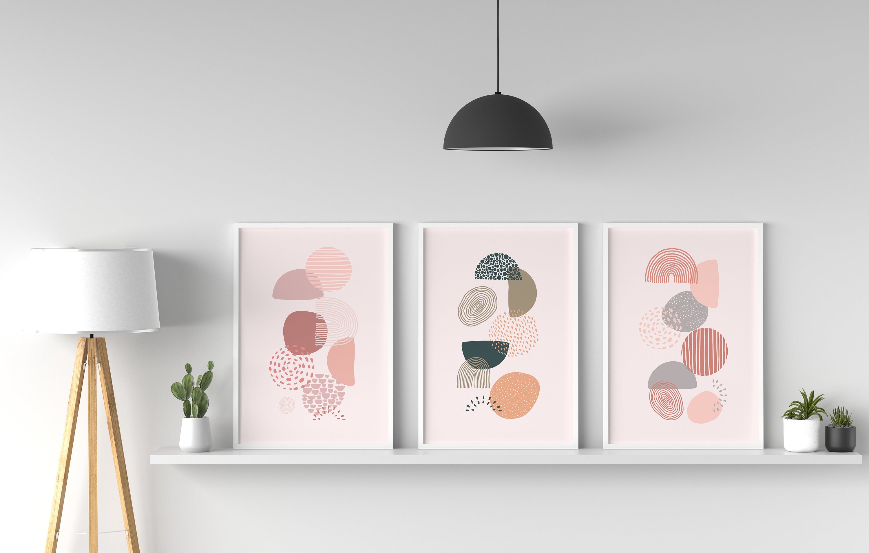 Abstract Shapes Art Set of 3 Abstract Prints Abstract | Etsy