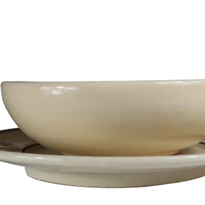 Set 4 Plates Terracotta Traditional, Cream and Blue Flower, 2 Flat ...