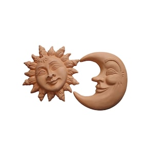 Sun and Moon Terracotta Mask Wall Decoration - Etsy