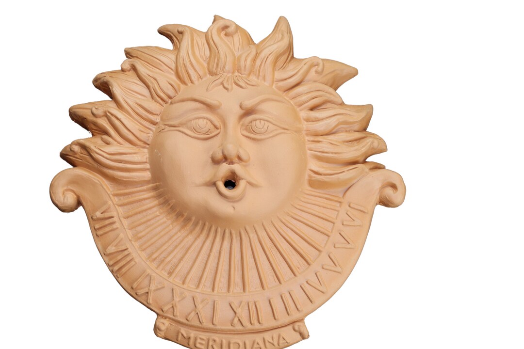 Sundial Sun Clock Wall Art Decoration Terracotta - Etsy