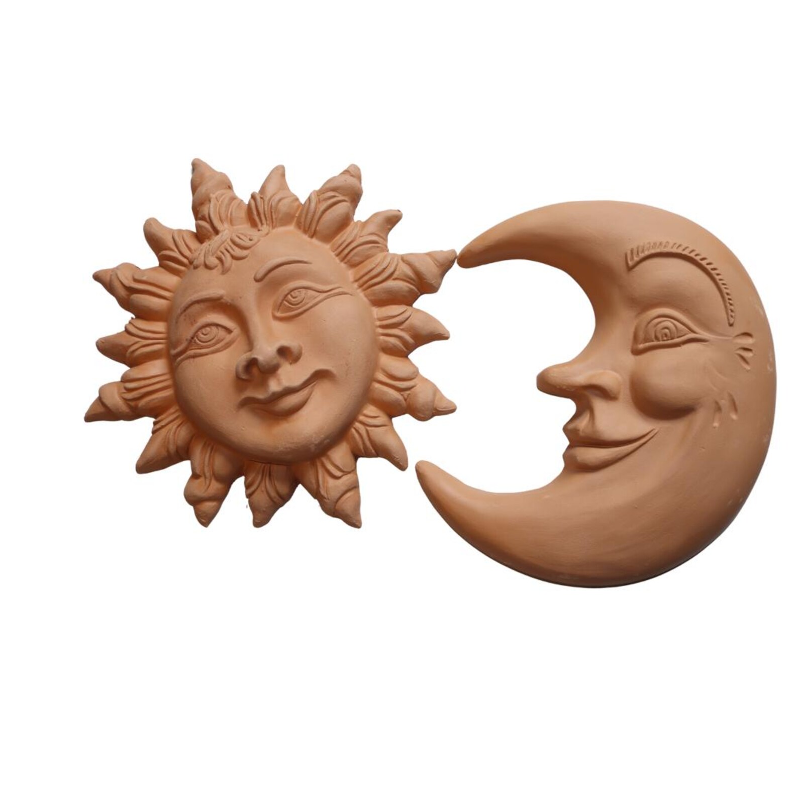 Sun and Moon Terracotta Mask Wall Decoration - Etsy