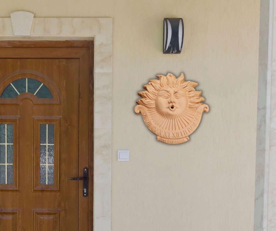 Sundial Sun Clock Wall Art Decoration Terracotta - Etsy