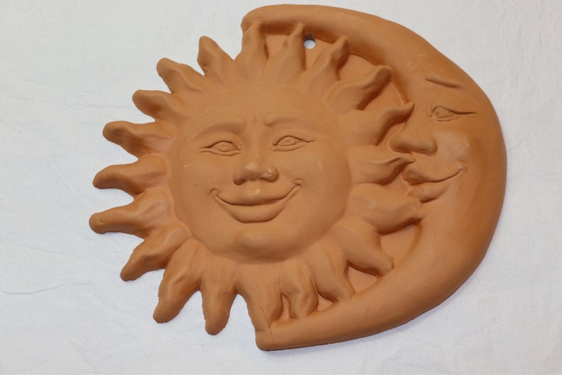 Sun and Moon Terracotta Mask Wall Decor - Etsy