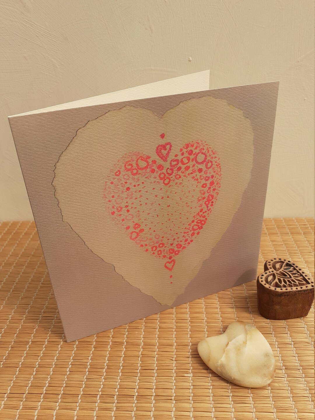 Heart Delicate Pastel Art Greeting Card blank Inside - Etsy