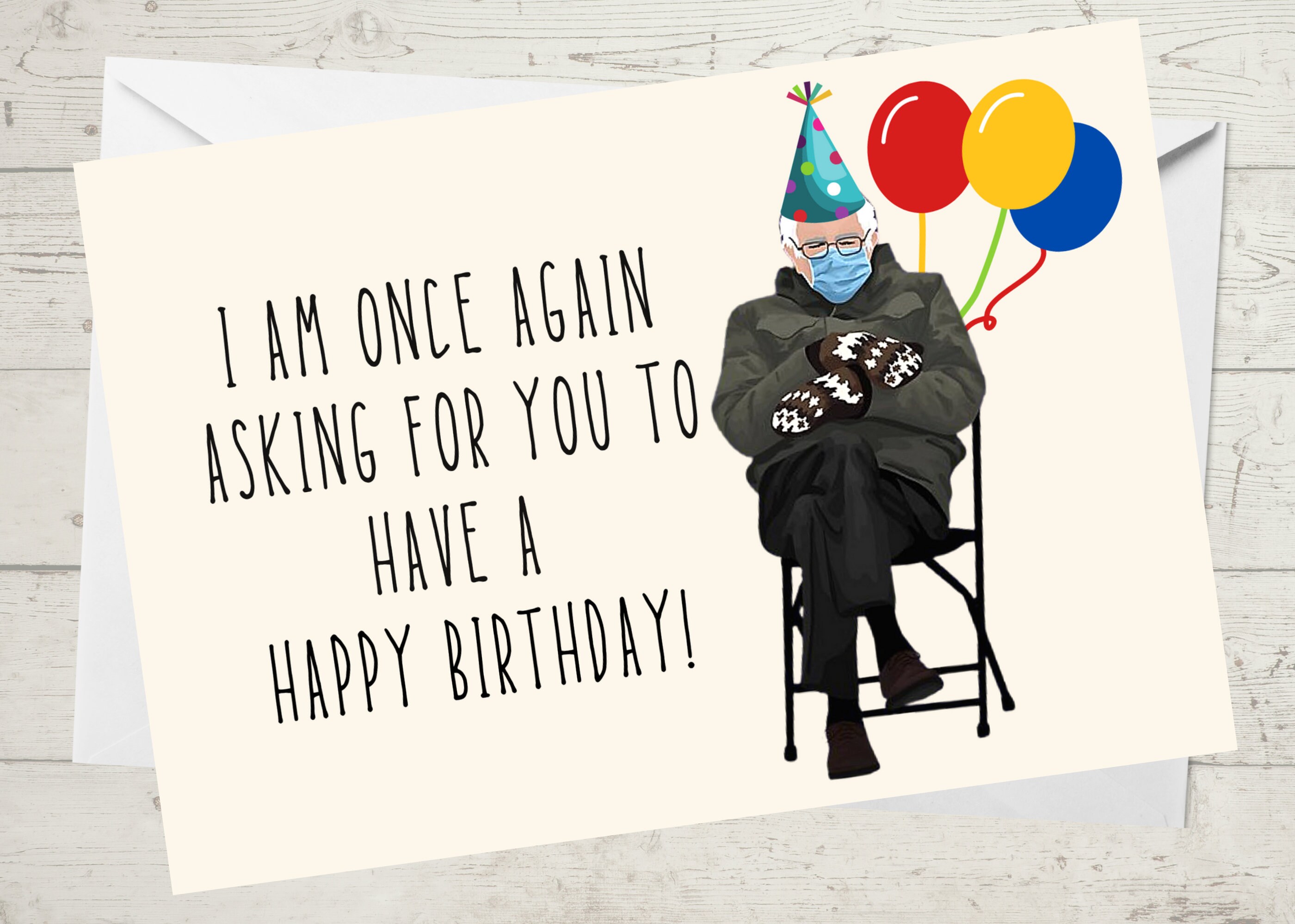 Bernie Sanders Happy Birthday Card Lockdown Postcards - Etsy