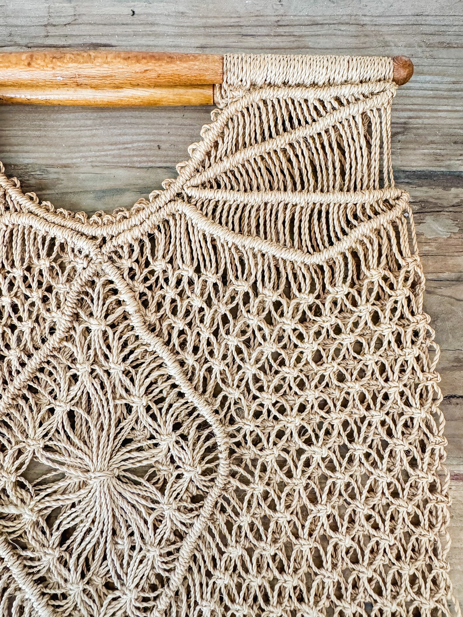 Vintage String Macrame Bag With Handles - Etsy