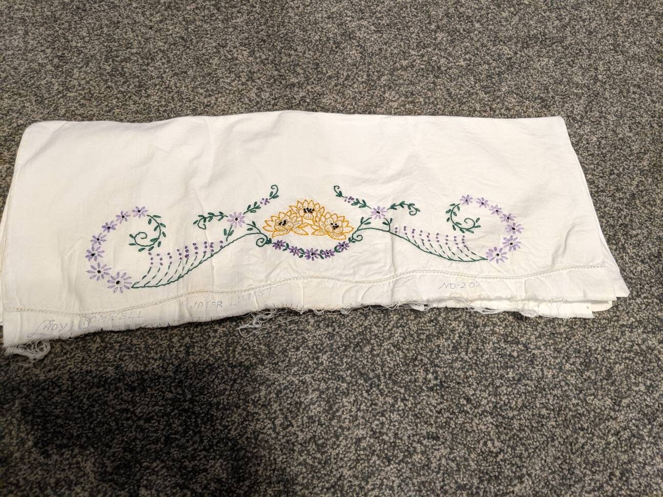 Vintage Assortment of Hand Embroidered Pillowcases and One Dresser ...
