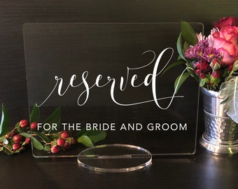 Custom Reserved Acrylic Wedding Sign - Etsy