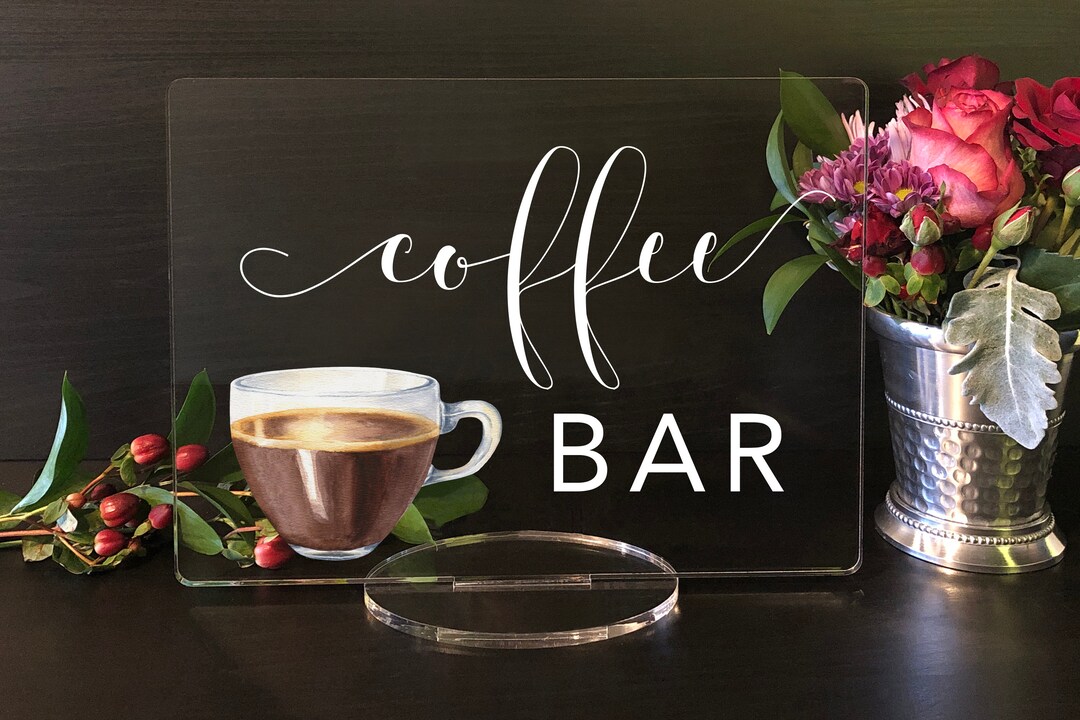 Coffee Bar Sign Open Bar Wedding Bar Menu Sign and Cocktail - Etsy