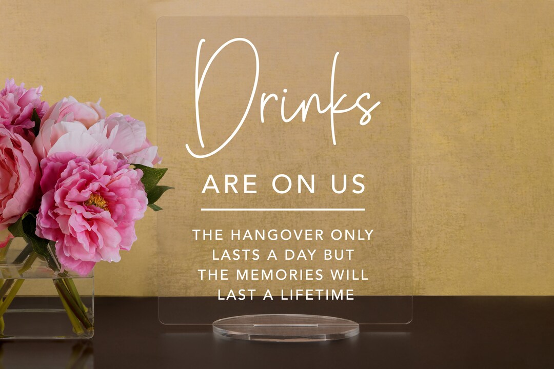 Drinks Are on Us! - Open Bar Sign for Wedding and Special Events. - Etsy