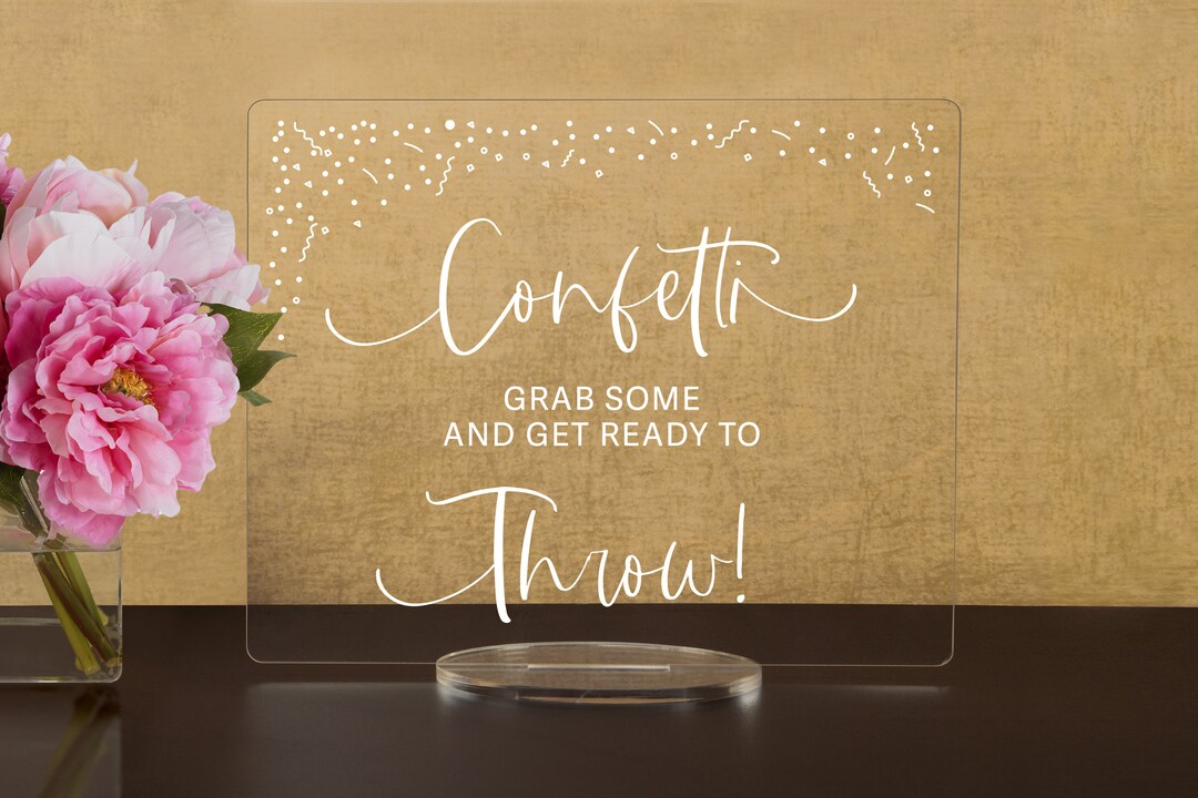 Confetti Grab Some and Get Ready to Throw Wedding Acrylic - Etsy