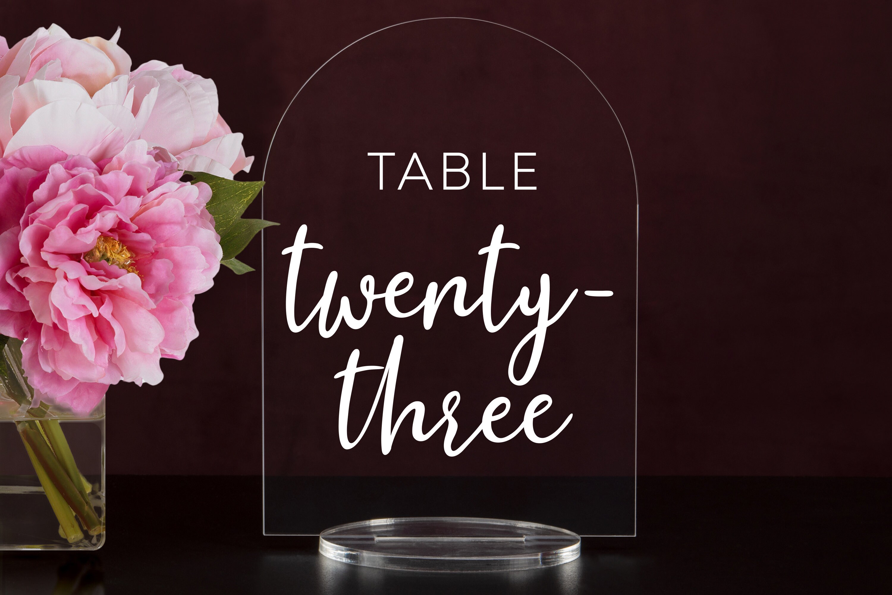 Full Arch Table Numbers With Stand Custom Acrylic Wedding Table Number ...