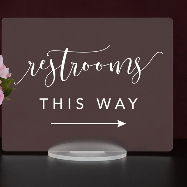 Frosted Glass Restroom Sign - Etsy