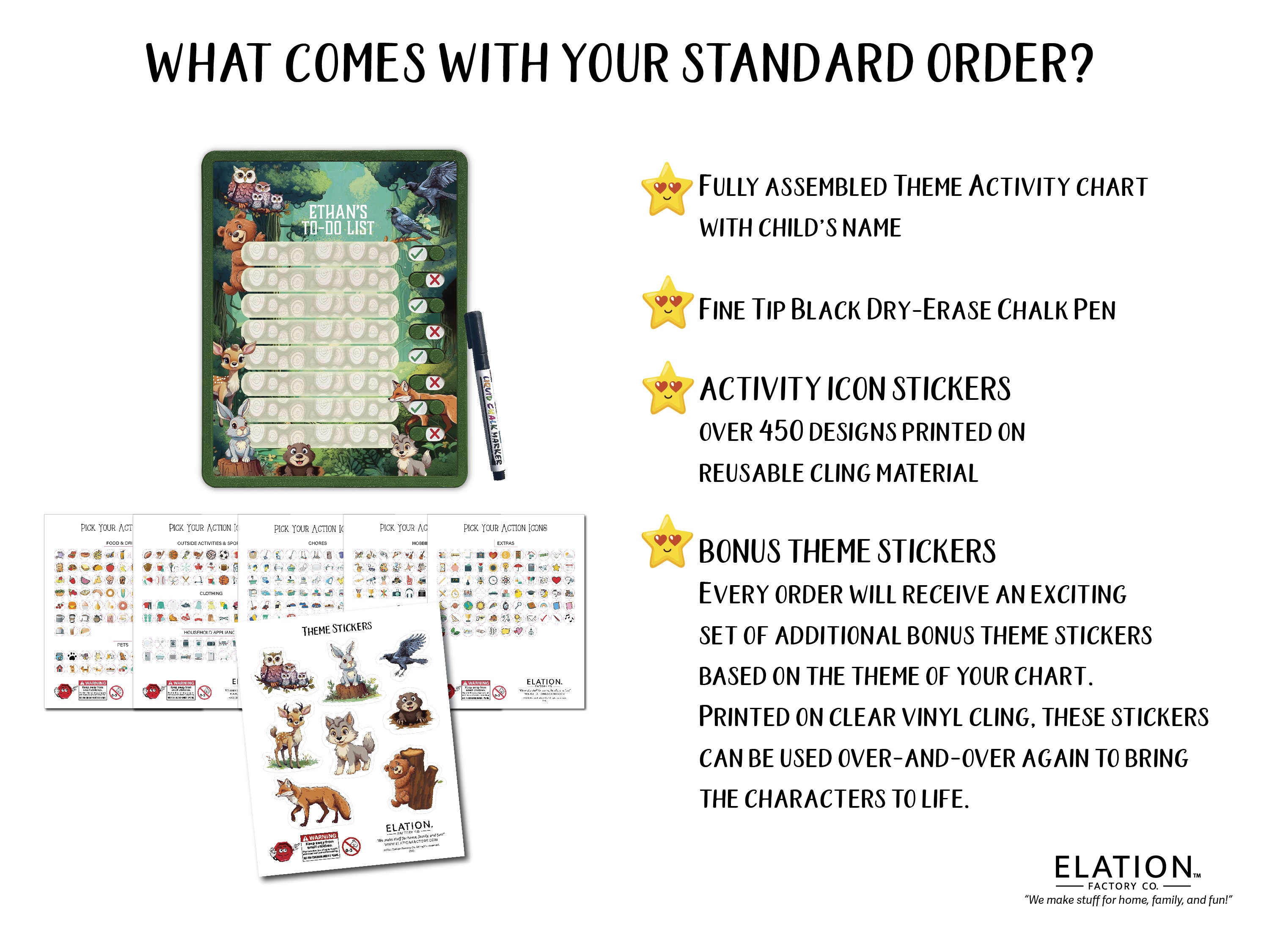 Kids Routine Chart: Forest Friends Theme, Daily Checklist - Etsy