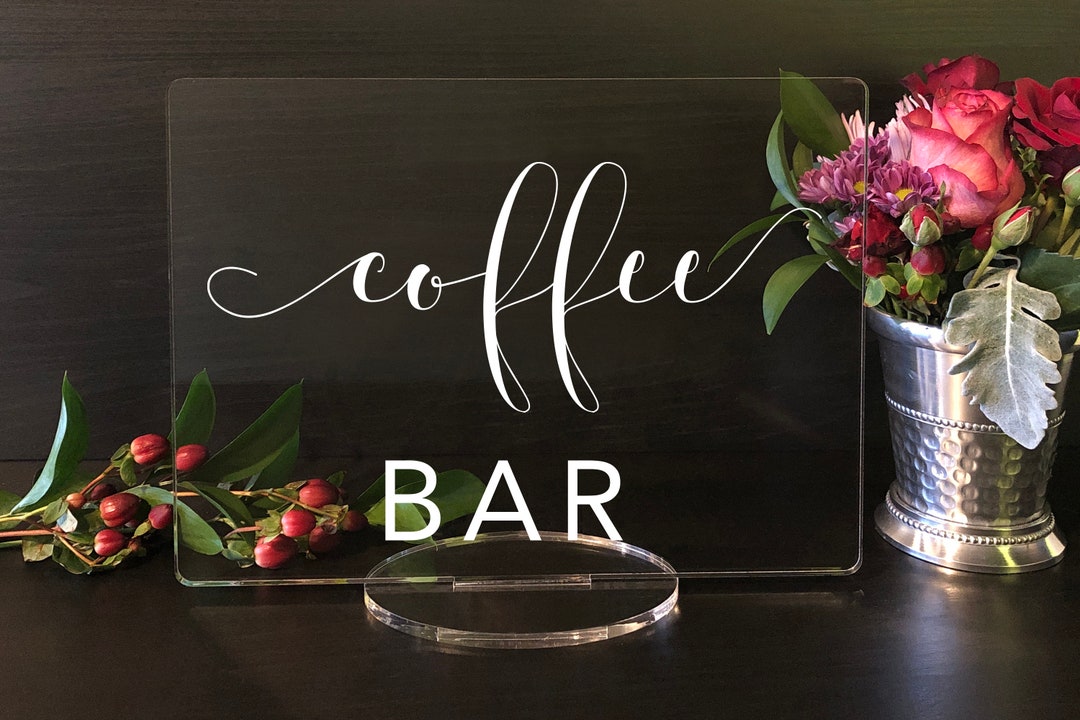 Coffee Bar Sign Open Bar Wedding Bar Menu Sign and Cocktail - Etsy