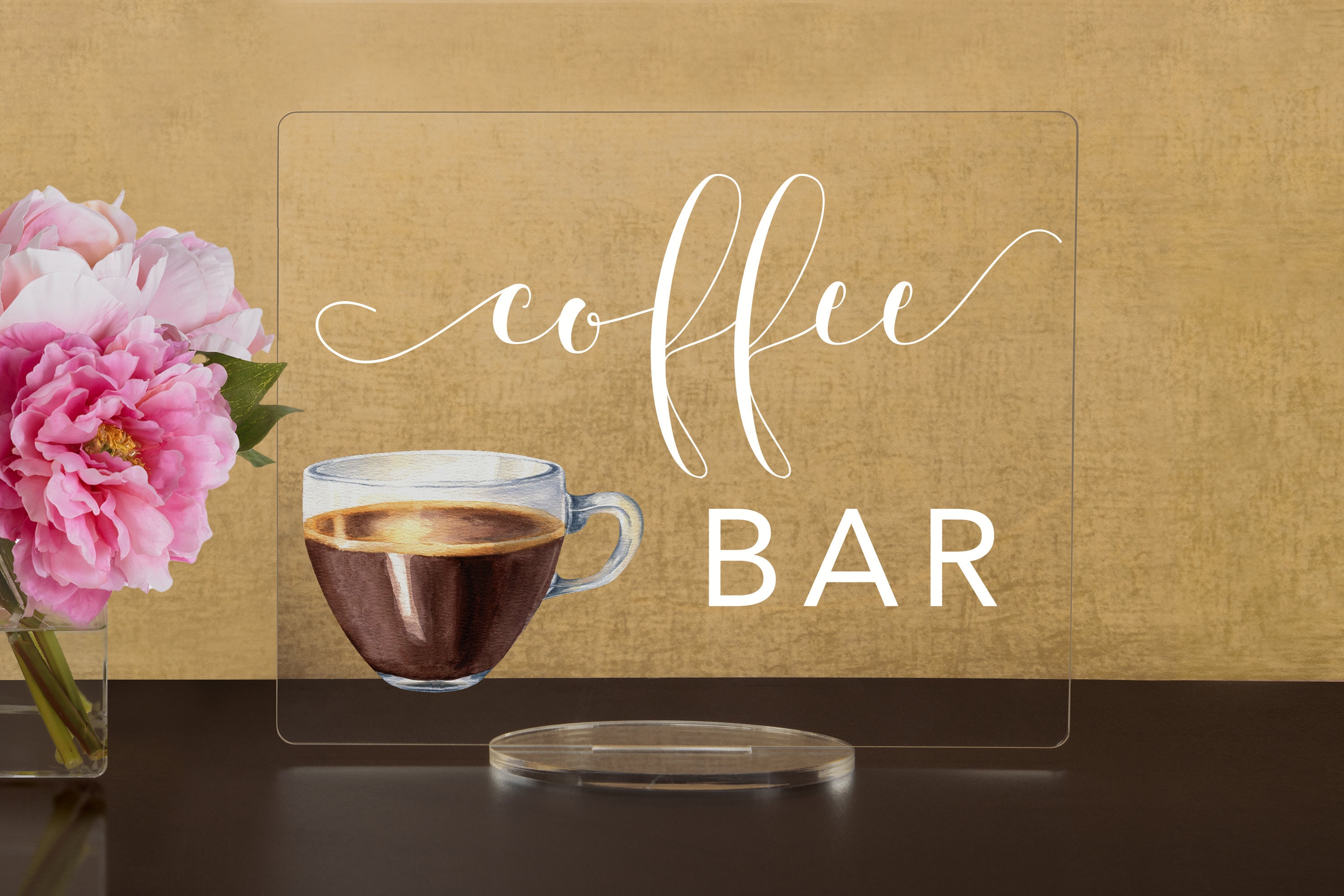 Acrylic Coffee Bar Sign, Wedding & Events Bar Menu - Etsy