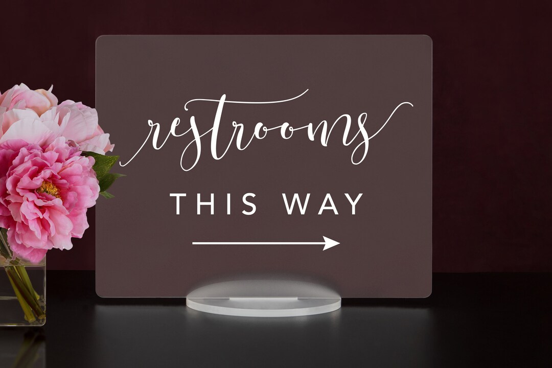 Restroom Directional Sign - Wedding or Event Acrylic Sign - Etsy