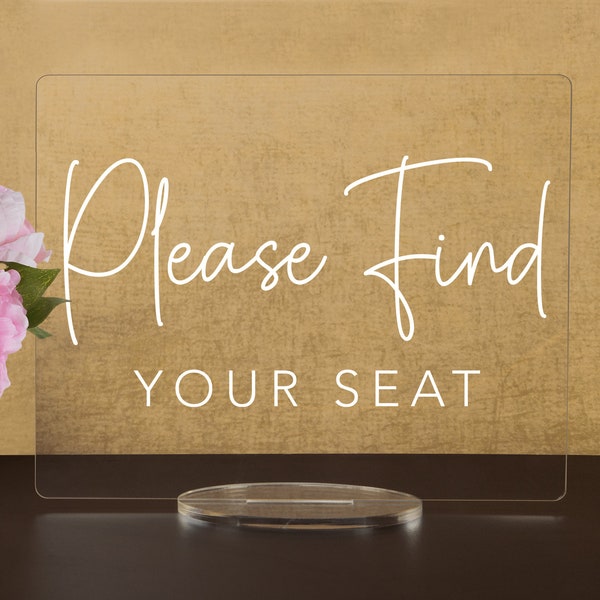 Please Take Your Escort Card Signs Acrylic - Etsy