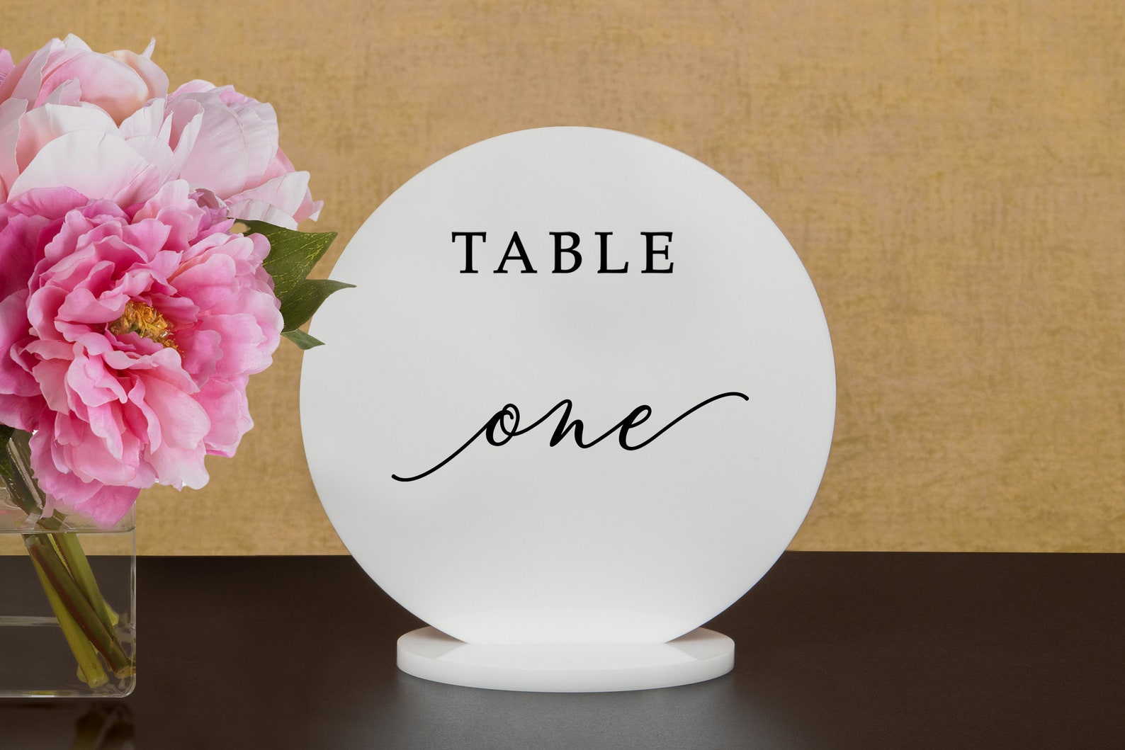 Round Table Numbers With Stand Clear White Frosted Black - Etsy