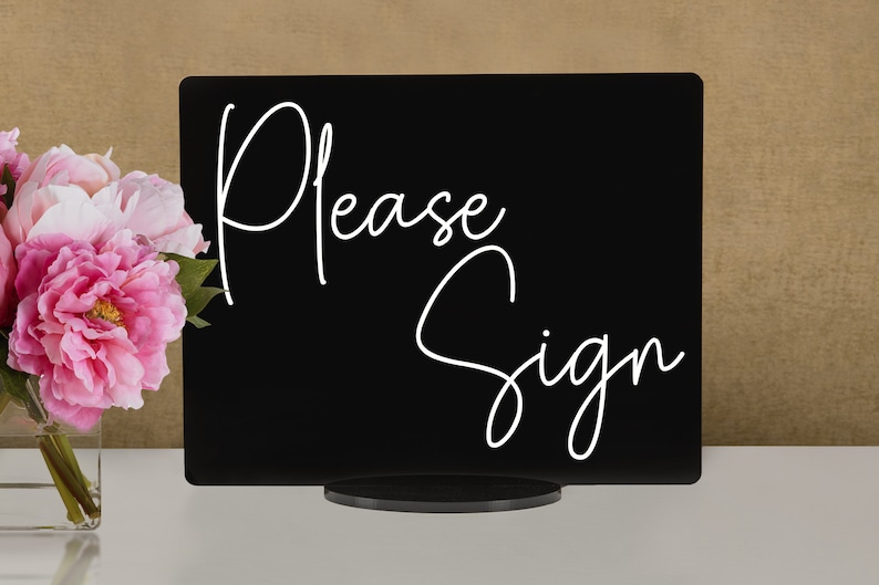 Please Sign Acrylic Wedding Shower or Party Sign - Etsy