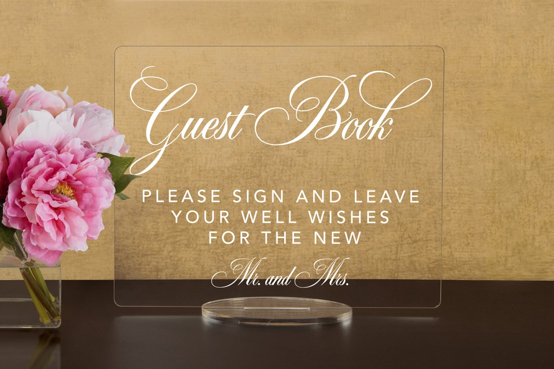 Please Sign Our Guest Book Acrylic Sign Guestbook Sign - Etsy