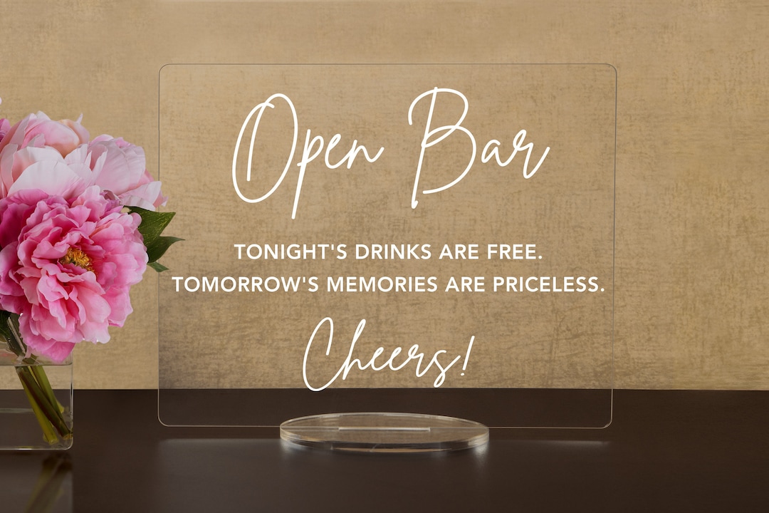 Drinks Are on Us! - Open Bar Sign for Wedding and Special Events. - Etsy