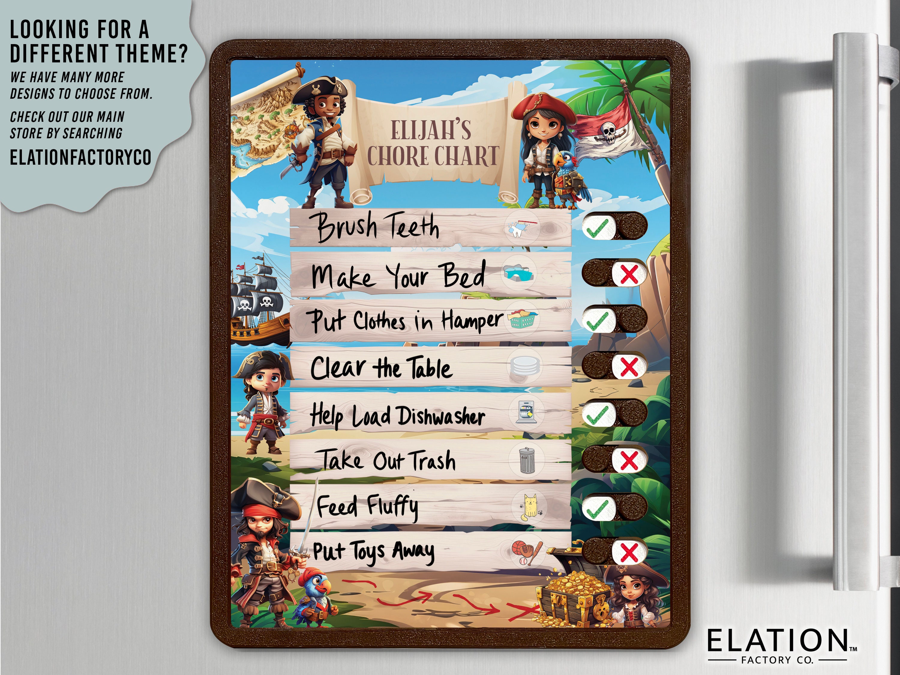 Personalized Pirate Kids Chore Chart: Daily Checklist, Dry-erase - Etsy