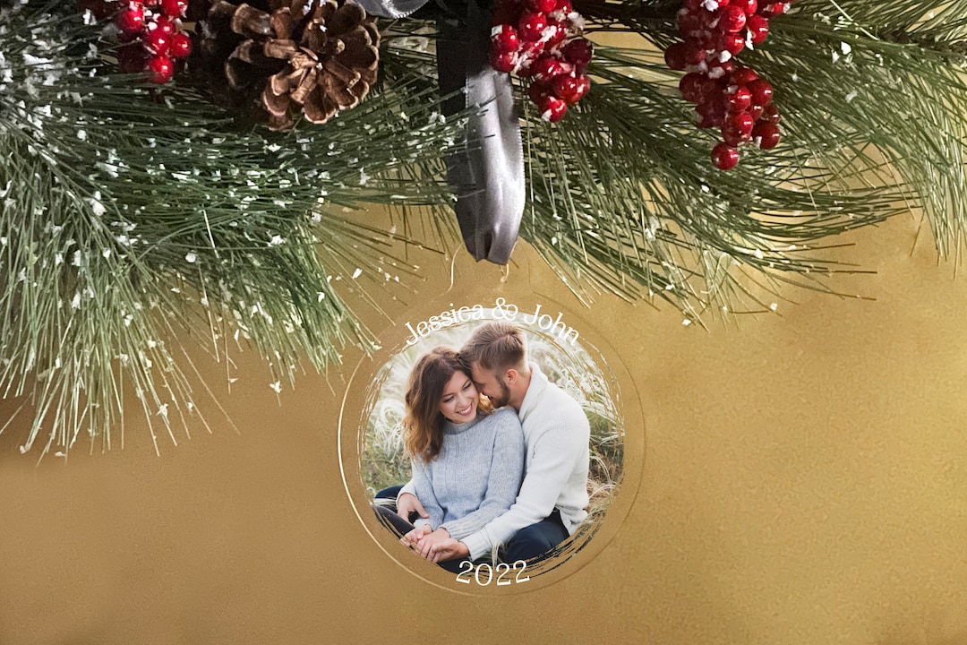 Custom Photo First Christmas Together, Clear Acrylic Wedding Christmas ...