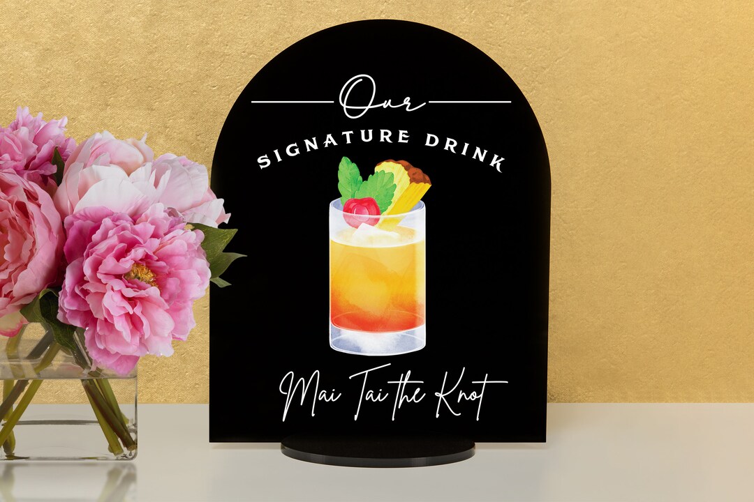 Our Signature Drink! Full Arch - Dome Bar Menu Sign, Cocktail Bar Sign ...