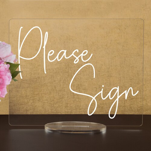 Please Sign Acrylic Wedding Shower or Party Sign - Etsy