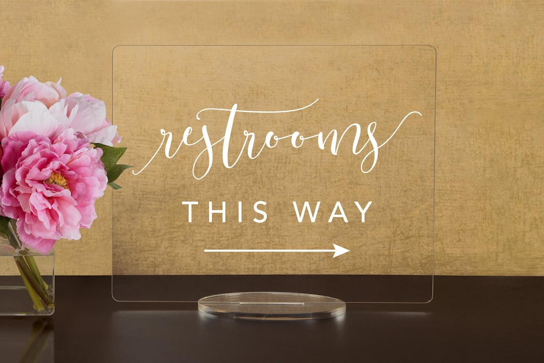 Restroom Directional Sign - Wedding or Event Acrylic Sign - Etsy