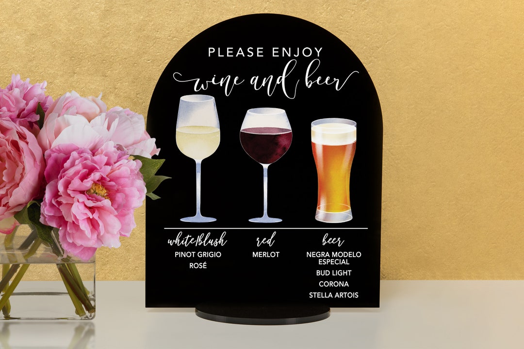 Custom Acrylic Arch Bar Menu Sign – Signature Drinks, Wedding Decor - Etsy
